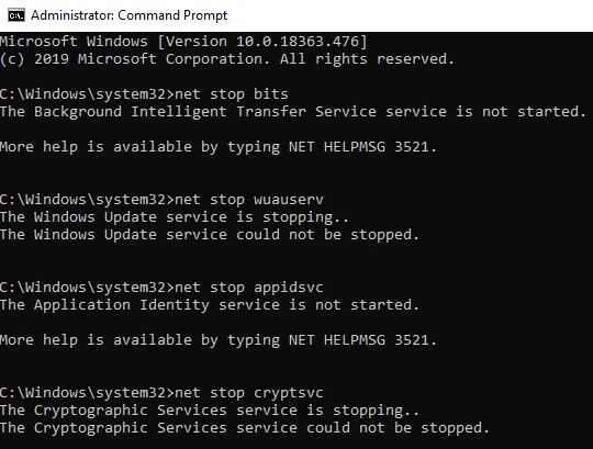 Windows update components must be repaired fixed