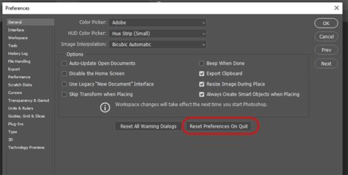 Home Screen fix Photoshop 2020