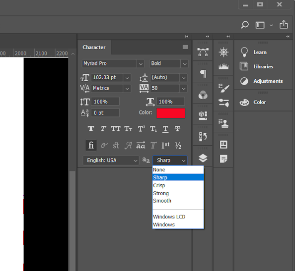 Fix photoshop anti-alias not working